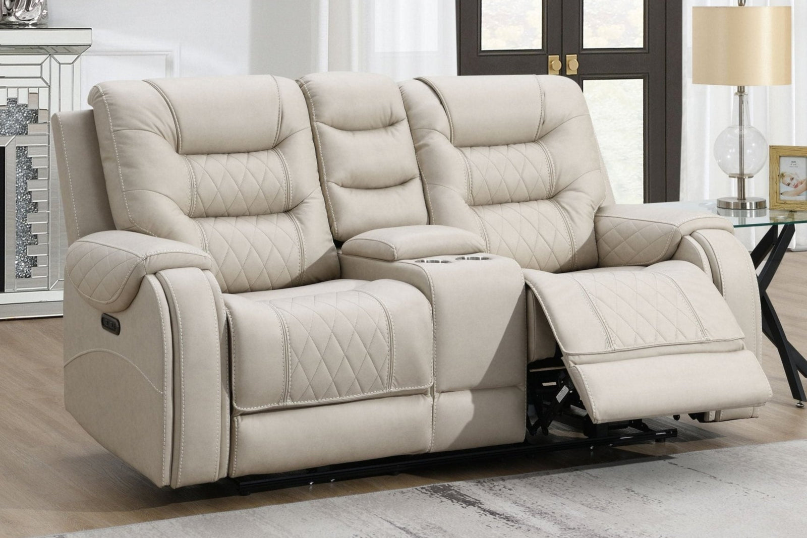 Liston 2-Seater Electric Recliner Sofa - Beige - Lifestyle Furniture