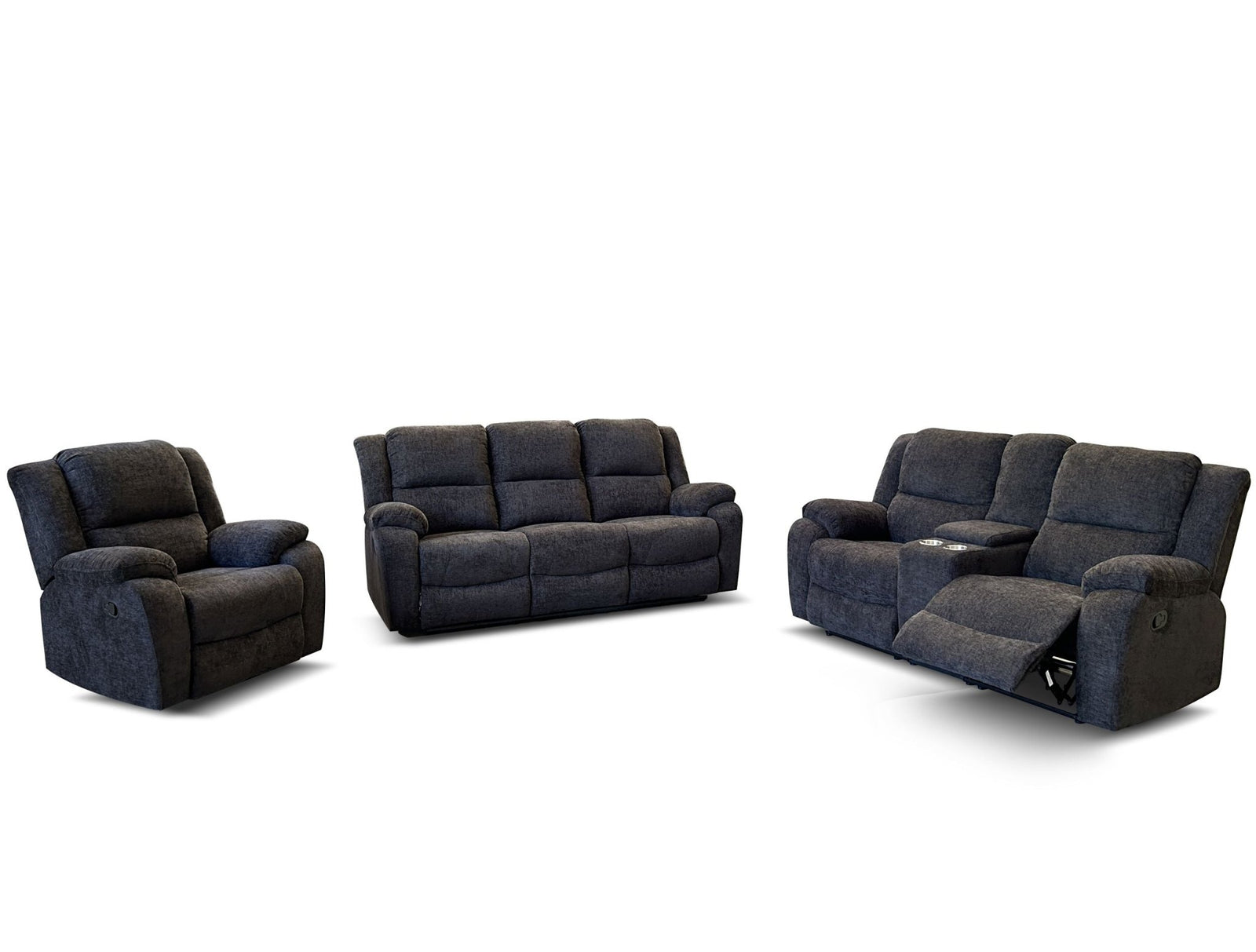 Malmo 3-Piece Fabric Recliner Set - Lifestyle Furniture