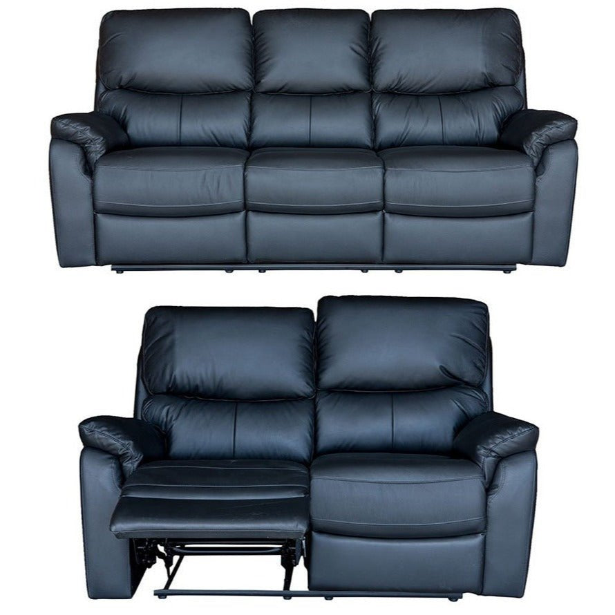 2 Piece Leather Reclining Sofa Set | Baci Living Room
